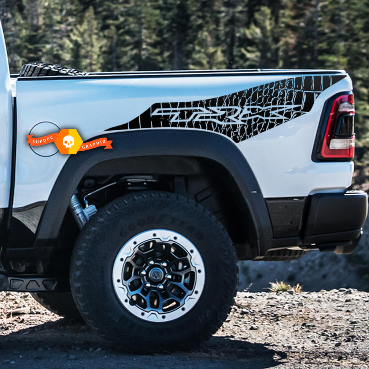 Pair Dodge Ram Rebel TRX 2022 Side 1500 TRX Bed Logo Dinosaur Skin