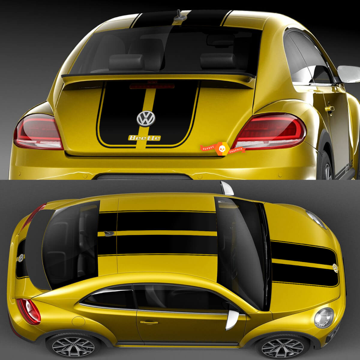 VW Volkswagen Beetle Käfer Rally Stripes Full Body