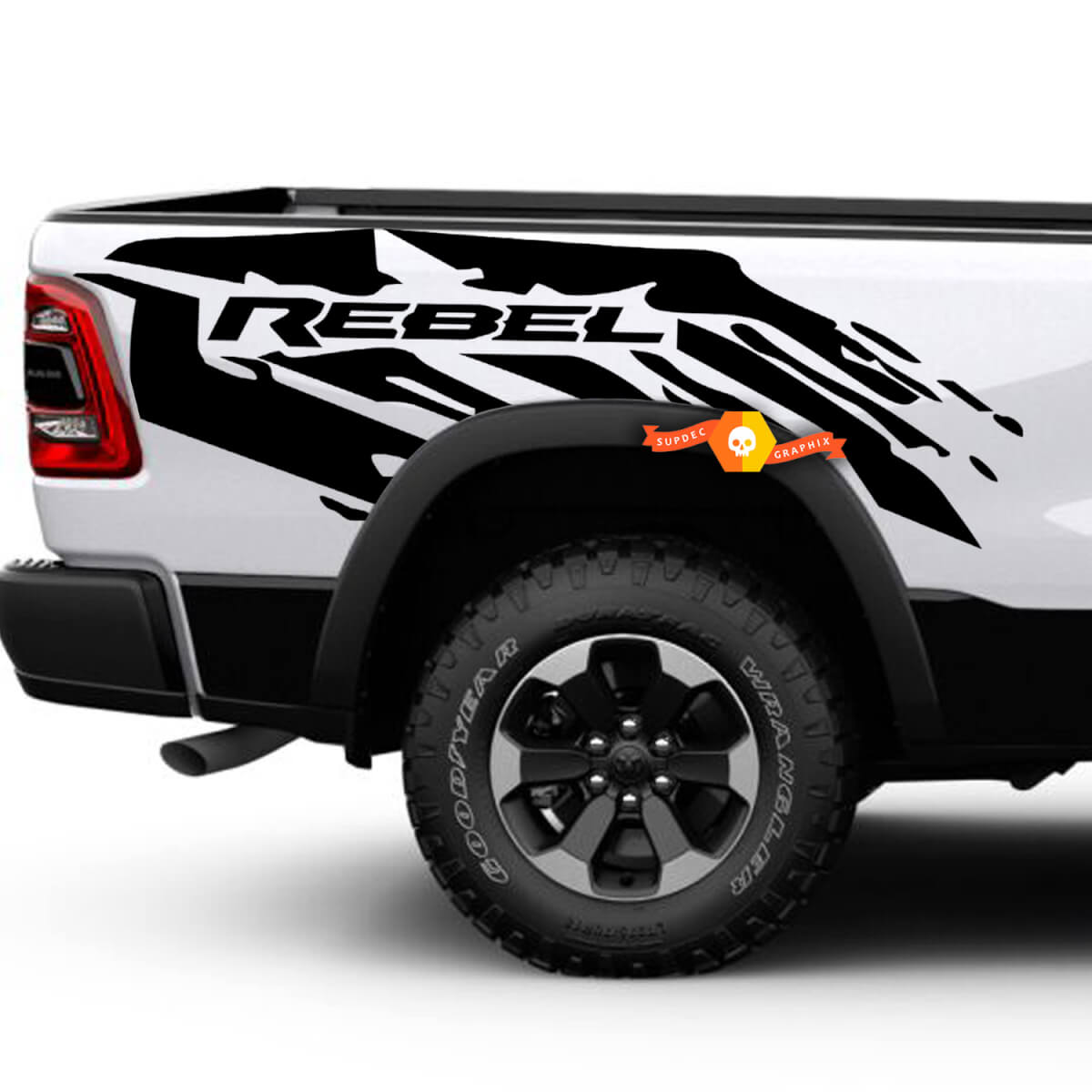 Pair Dodge Ram 1500 Rebel Splash Mud Vinyl Side Decal Truck Vehicle Pair Dodge Ram 1500 Rebel Splash Mud Vinyl Side Decal Truck Vehicle