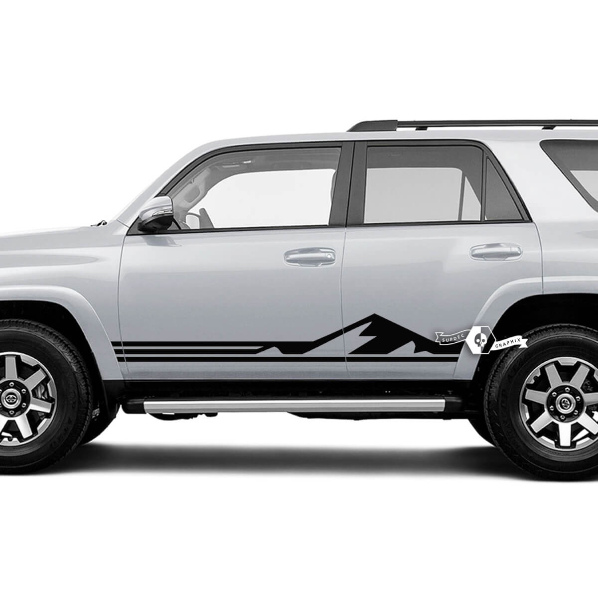 Pair 4Runner Side Door Vinyl Mountains Rocker Panel Lines Stripe Vinyl ...