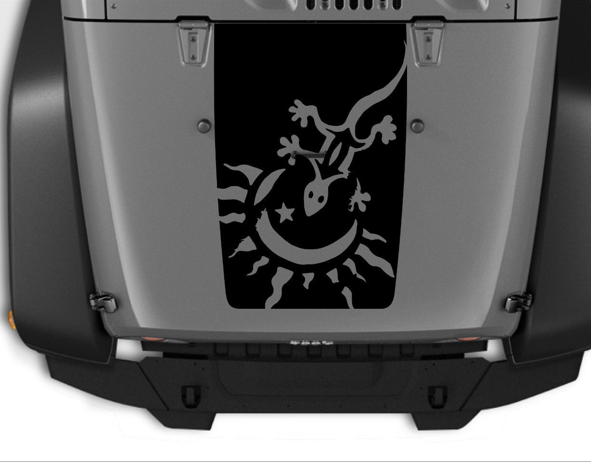 Product: Hood Gecko Blackout Decal Decals Vinyl Graphic JEEP WRANGLER JK