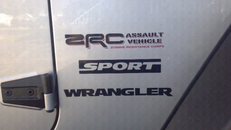 Product: 2 Jeep ZRS Zombie Outbreak Response Team Wrangler Sticker Decals