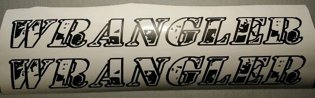 Jeep Wrangler Wrangler hood decals camo font any colors