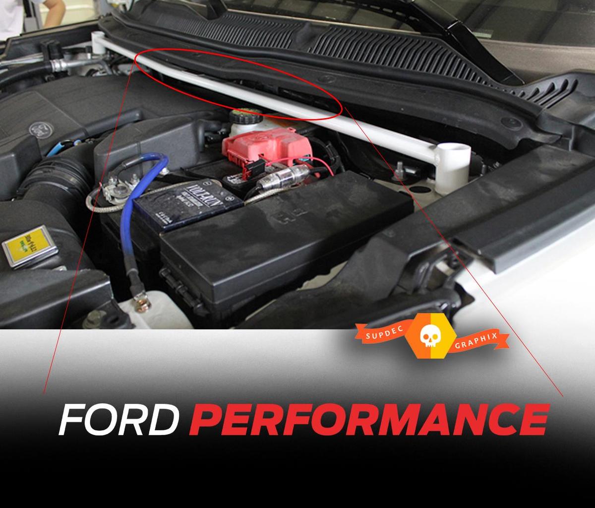 Product: FORD Performance Under Hood Strut Brace Decal Sticker 2 colors ...