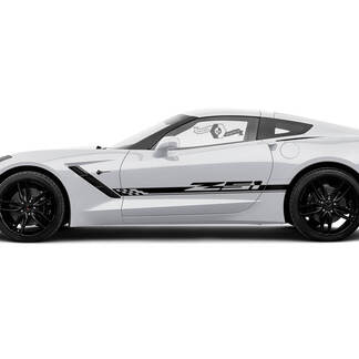 Pair Chevrolet 2018 Corvette Side Doors Stripe Vinyl Decal Sticker