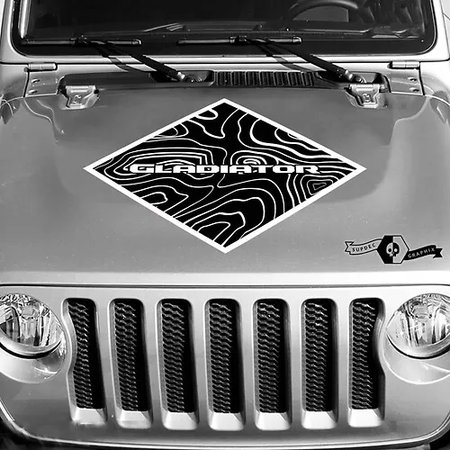 Topographic Map Vinyl Hood Decal Sticker Graphics for Jeep Compass ...
