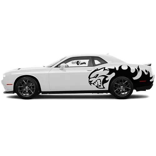Pair Dodge Ram TRX Hellcat Нoneycombs 2021+ Splash Grunge Ram Head Logo ...