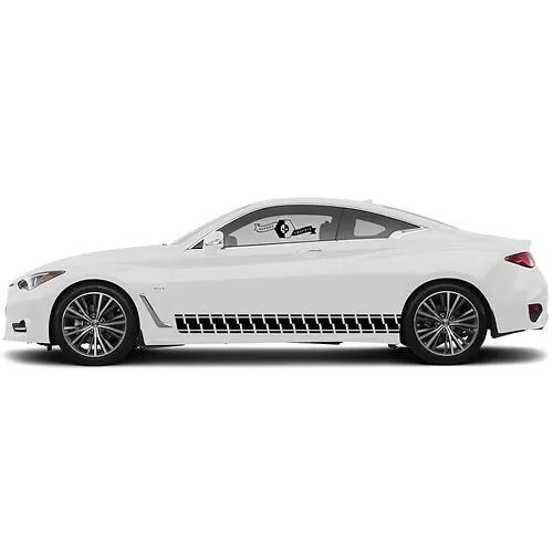 Pair New Decal Rocker Panel Sticker Gills Side door Bottom part Stripe ...