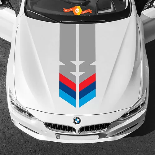 Pair BMW Hood Doors Side Stripes Rally Motorsport Geometry Vinyl Decal ...