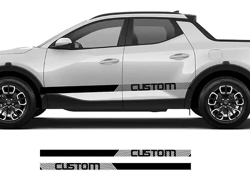 New Pair Hyundai Santa Cruz Modern Waves Rally Side Doors Side Vinyl ...
