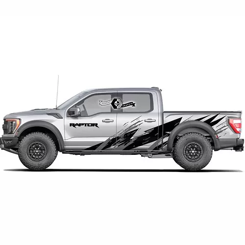 Ford F-150 2021-2022 Hood And Rocker Panel Racing Graphic Side Vinyl ...