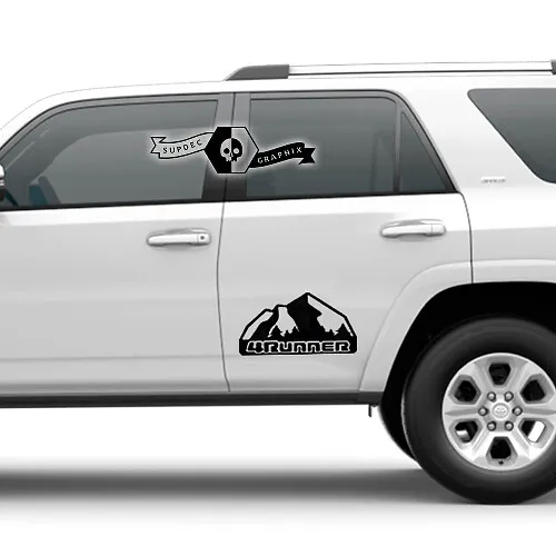 Pair 4Runner 2023 Side Doors Vinyl Topo Topographic Map SunSet Decals ...