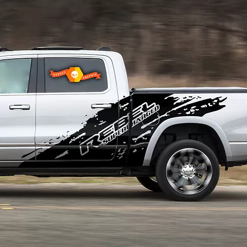 2x Dodge Ram 1500 TRX Rebel 2022 2023 Hash Stripes T-Rex Eating Raptor ...