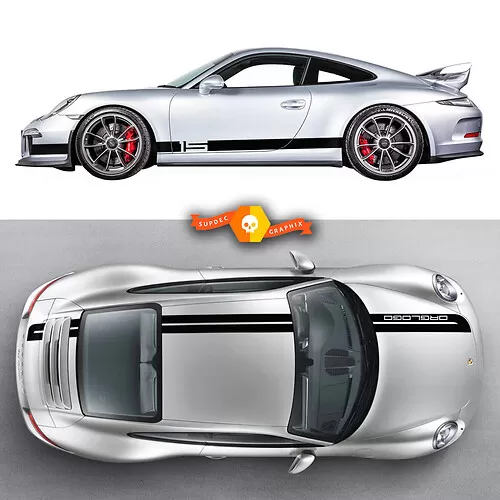 Porsche Side Сheckered Flag Side Stripes Graphics Decal For Boxster S ...