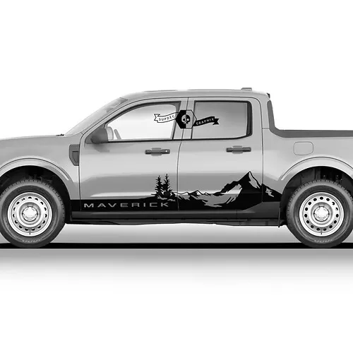 2x Ford Bronco Mountains Forest Rocker Panel Side logo Line Decals Stickers