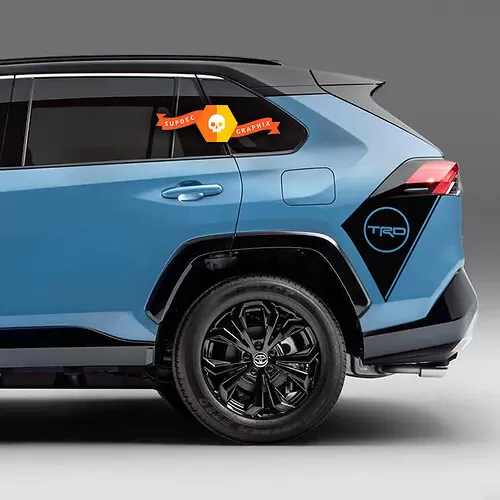 Pair Toyota Rav4 Side Windows Topographic Map Mountain Vinyl Decal Sticker