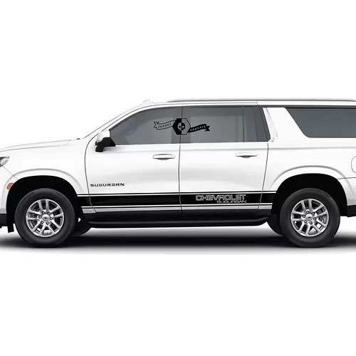 Pair Chevrolet Suburban Side Stripes Lines Doors Bed Vinyl Decal Sticker