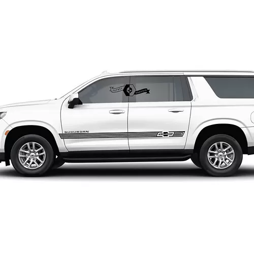 Pair Chevrolet Suburban Side Stripes Lines Doors Bed Vinyl Decal Sticker