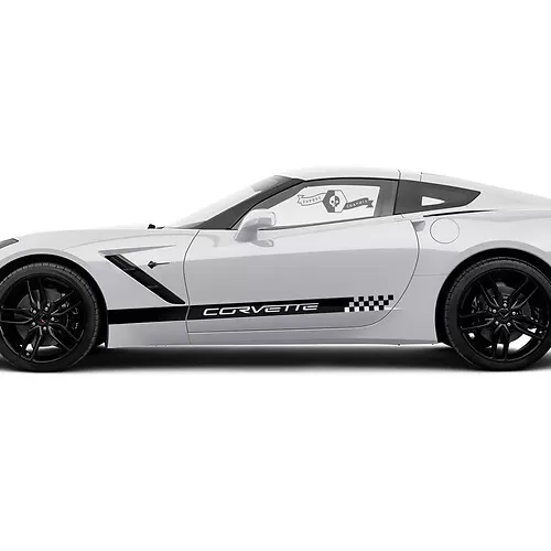 2x Chevrolet Corvette Z06 Side Doors Up Stripes Stripes Vinyl Logo ...