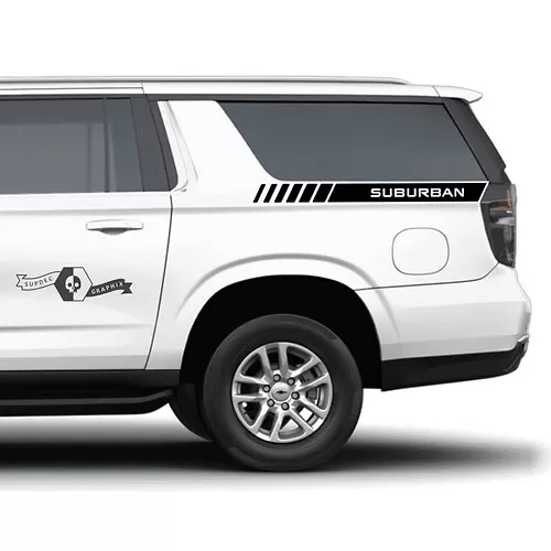 Pair Chevrolet Suburban Side Rocker Panel Stripes Line Doors Trim Vinyl ...