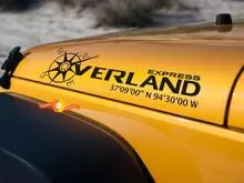 2 Jeep Overland Express Mountain Hood Sticker Decal
