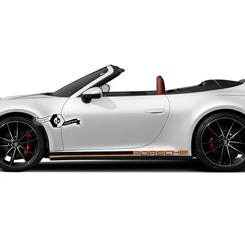 Pair Porsche Stickers Porsche 944 924 turbo Side Doors Stripe