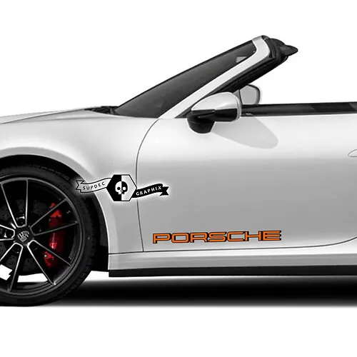 2 Porsche 911 Porsche Carrera Rocker Panel Side Stripes Doors two lines ...