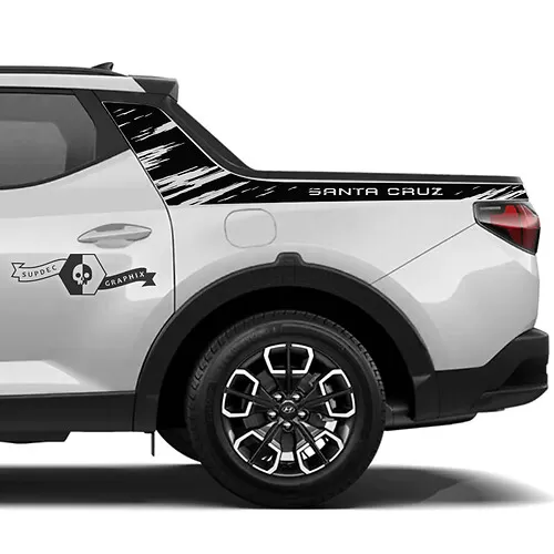 2x Hyundai Santa Cruz Mountains Top BedSide Side Vinyl Stickers Decal