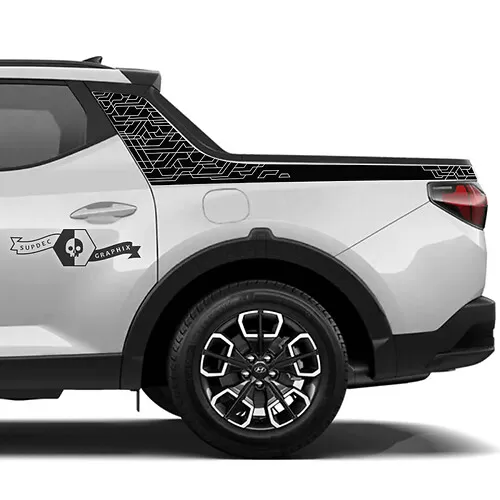 New Pair Hyundai Santa Cruz Modern Waves Rally Side Doors Side Vinyl ...