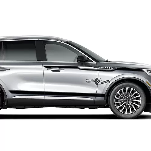2 x Lincoln 2023 Aviator Doors Stripes Rocker Panel Side Vinyl Decals ...