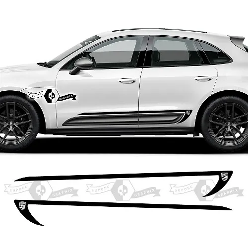 Porsche Macan 2023 Side Trim Logo Decals Stickers – 2x Set
