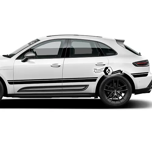 2x Porsche 2023 Porsche Macan T1 Side Trim Logo Stripes Doors Decal ...