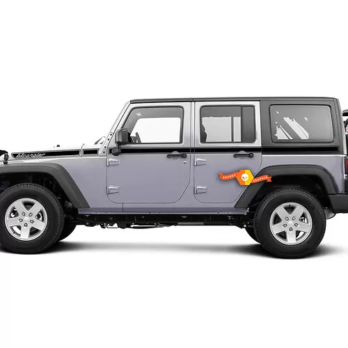 2 Jeep Wrangler GUN Rubicon CJ TJ YK JK XJ Vinyl Stickers Decals