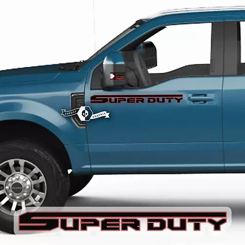 Pair Ford Ranger Raptor Destroyed Logo Bed Side Vinyl Decals