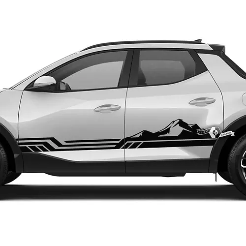 2x Hyundai Santa Cruz Rocker Panel 2 colors Side Doors Side Vinyl ...