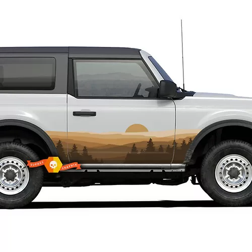 Pair of Doors Side Stripes Decals Lines Stickers for Ford Bronco 2021 ...