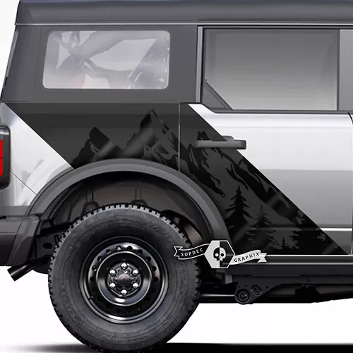 2 X Ranger Raptor Destroyed Tire Tracks bed side Vinyl Decals New