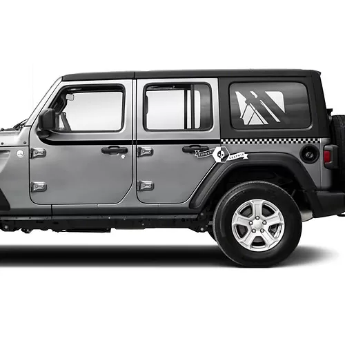 Pair Jeep Gladiator Door Mountains Vinyl Graphics Decal Sticker