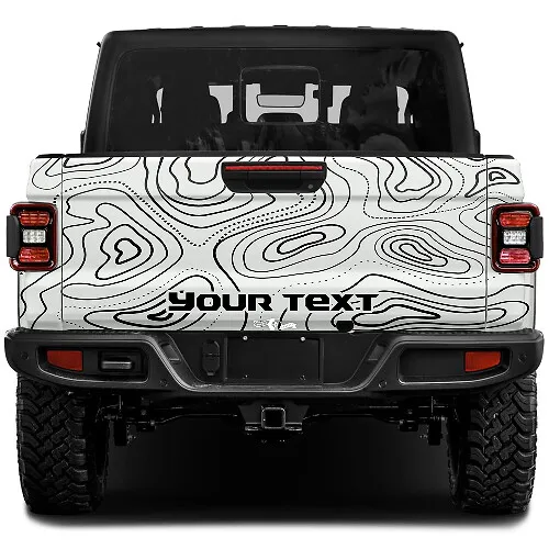 Tailgate Gladiator with Topographic Map Wrap Vinyl Decals for Jeep ...