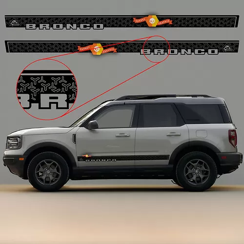 Ford Bronco - Bronco With Horse - Decal Set - 6.25" Tall - Two Decals