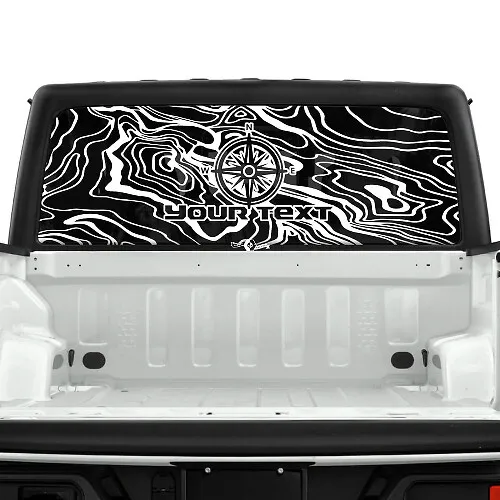 Compass Topographic Map Vinyl Decals for Jeep Gladiator