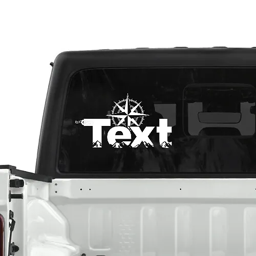 Jeep Gladiator Rear Window Forest Mountains Compass Decals Vinyl Graphics