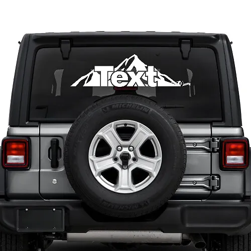 Jeep Wrangler Unlimited Rear Window Mountains Decals Vinyl Graphics