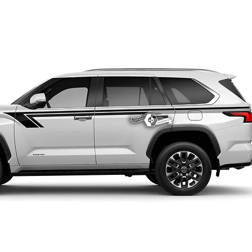 Pair 4Runner Side Door Vinyl Mountains Forest Rocker Panel Lines Stripe ...