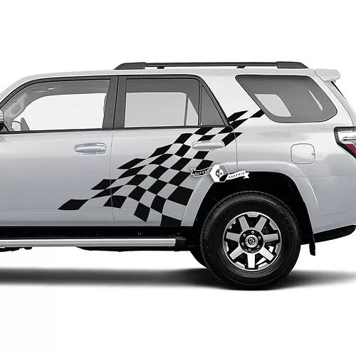 Pair of 4Runner Checkerboard Flag Doors Fender Side Vinyl Decals ...