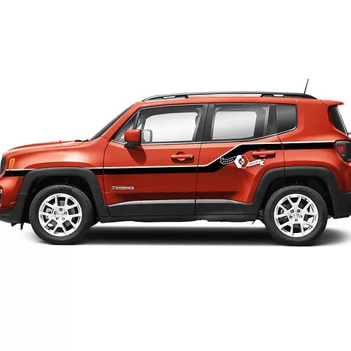 Pair Jeep Renegade Fender Doors Rear Side Stripe Graphic Vinyl Decal ...
