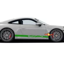 Pair Porsche Stickers GTS Doors Side Vinyl Decal Sticker