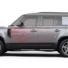 Pair Land Rover Defender 110 Doors Topographic Map Decal For Land Rover ...
