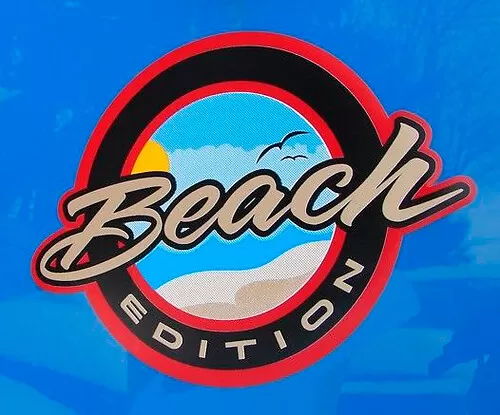 Par JEEP Badge Emblem BEACH EDITION vinyl Sticker Decal Truck