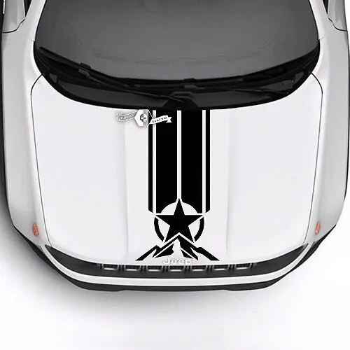 Trailhawk Sport Military Star Hood Stripe Decal for Jeep Renegade